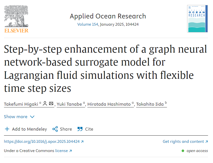 国際学術誌 Applied Ocean Research に掲載｜Marine Technology & Systems Lab. - 橋本研究室
